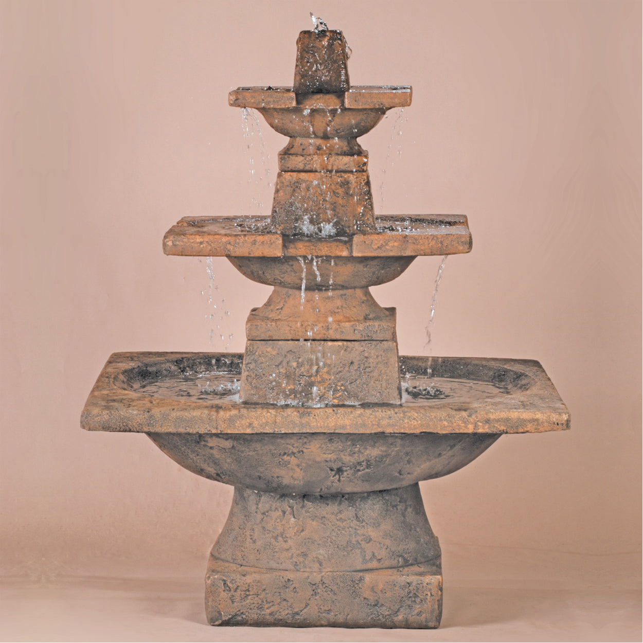 Square Tiered Outdoor Fountain Facet Square Fountain By